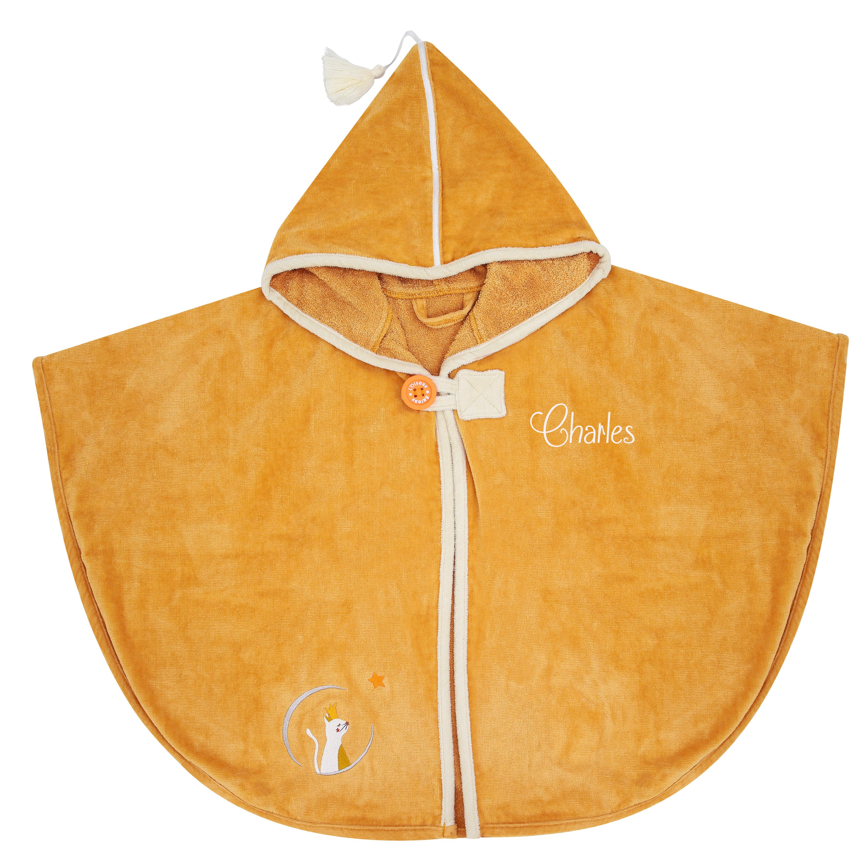 Cape de bain personnalisée bébé et enfant - Chat caramel – L'Oiseau Bateau