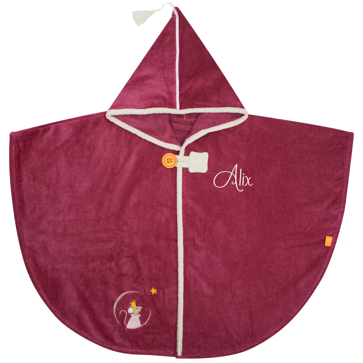 Cape de bain personnalisée bébé et enfant - Souris framboise – L'Oiseau ...